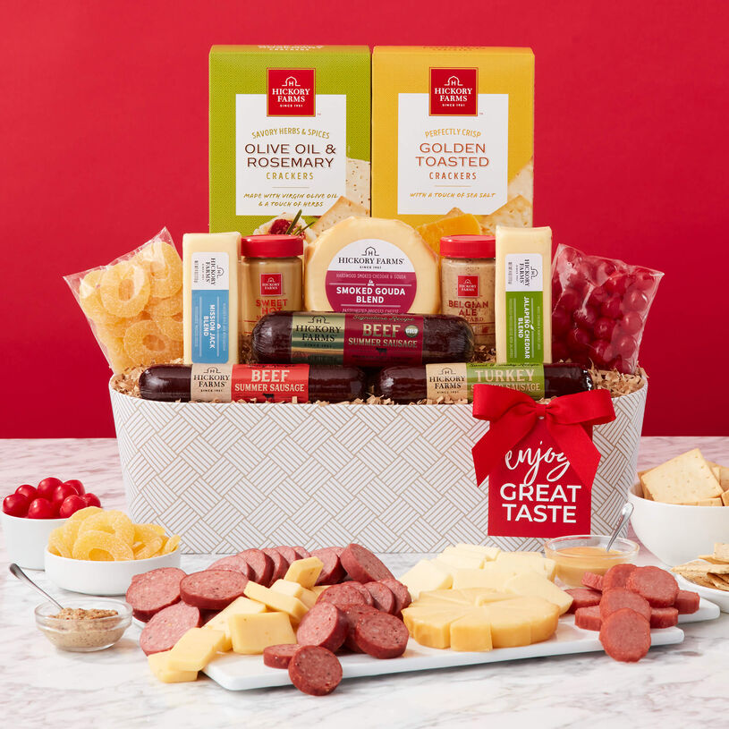 Cheese, Sausage & Mustard Great Taste Gift Basket - Gift Basket