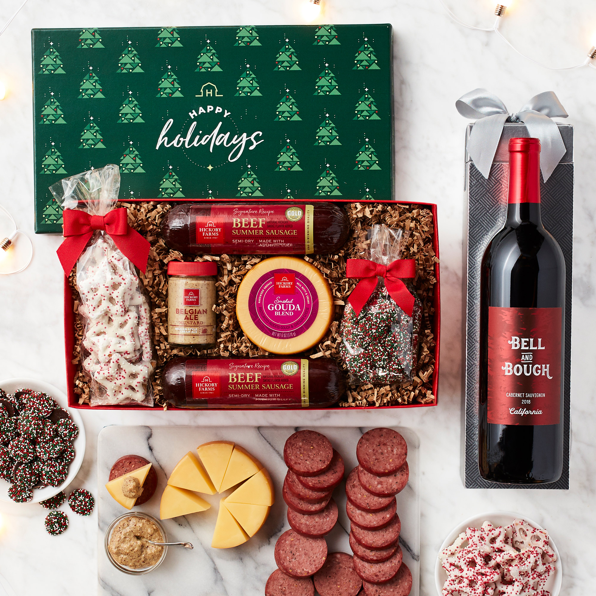 Happy Holiday Flavors & Wine Gift Set | Hickory Farms