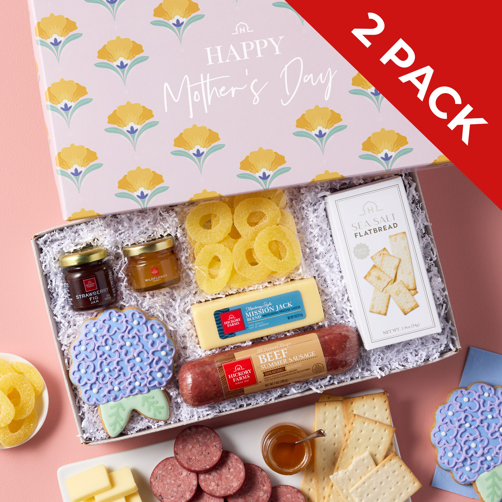 Happy Mother's Day Gift Box 2-Pack - $99.98 | Hickory Farms