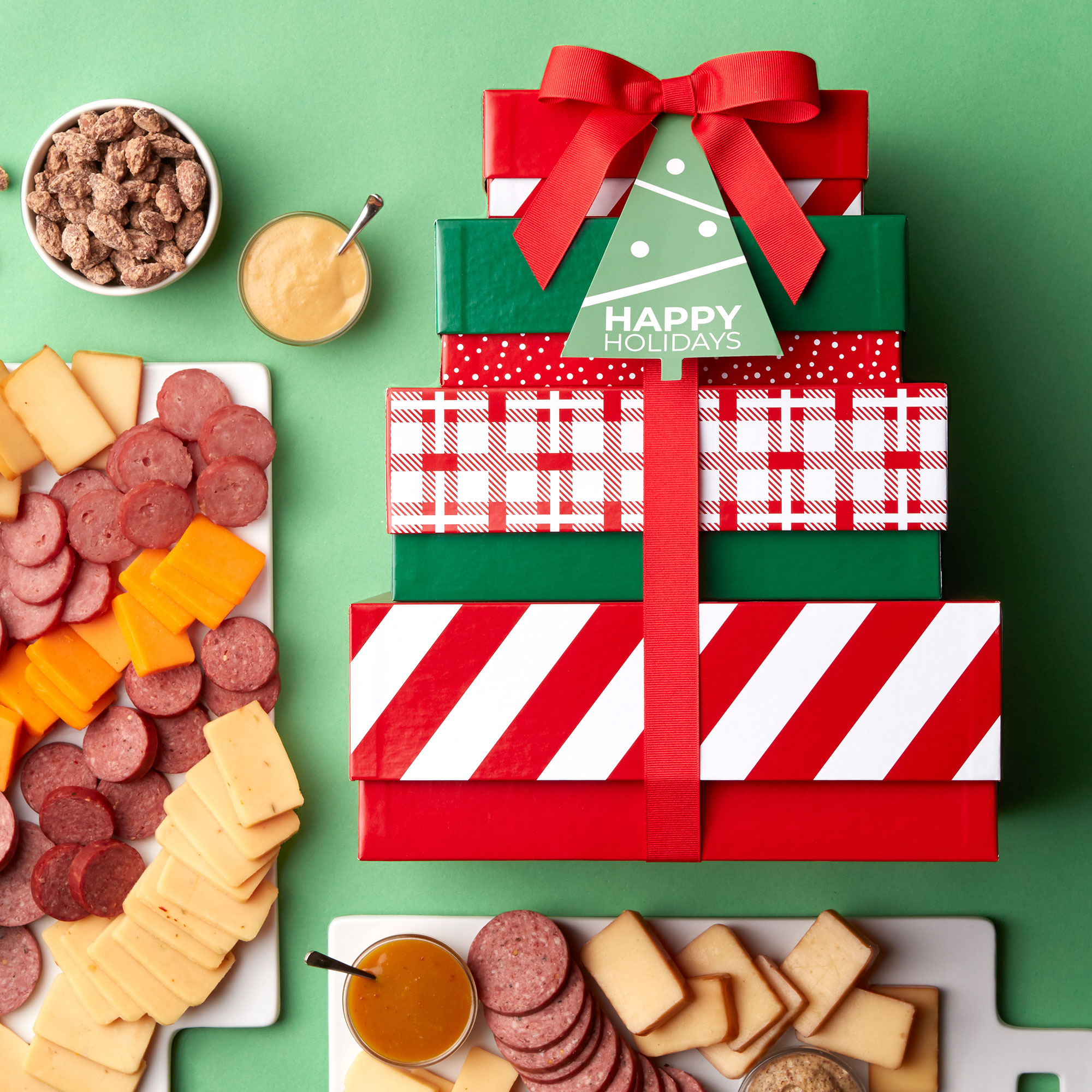Holiday Gourmet Meat & Cheese Gift Tower | Hickory Farms