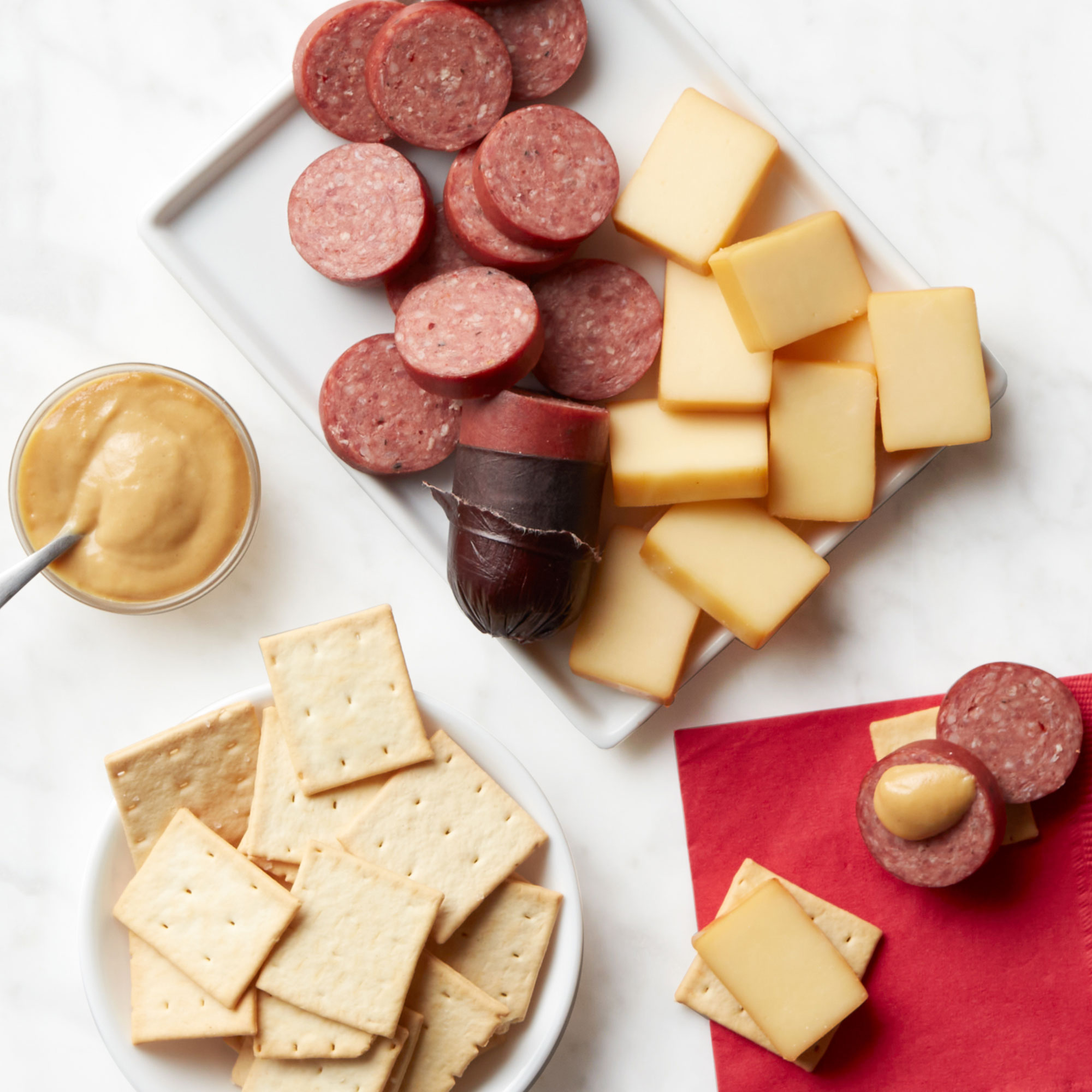 Beef Cheese Sausage Crackers Platters